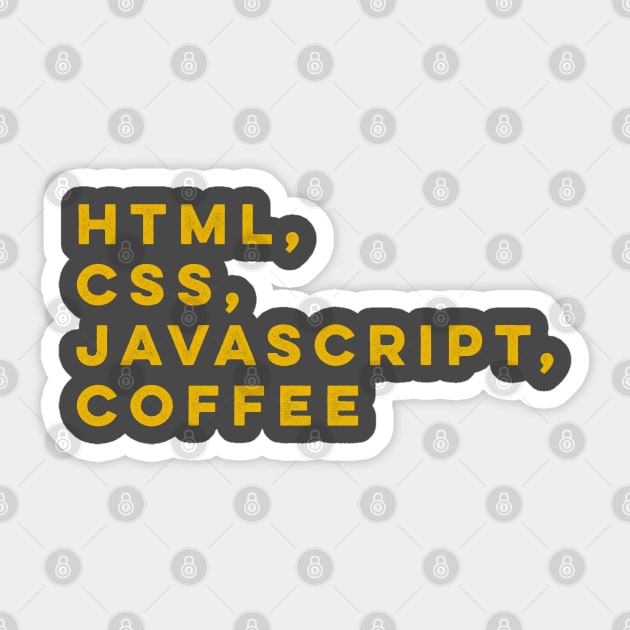 HTML css javascript coffee programmer - Programmer - Sticker | TeePublic